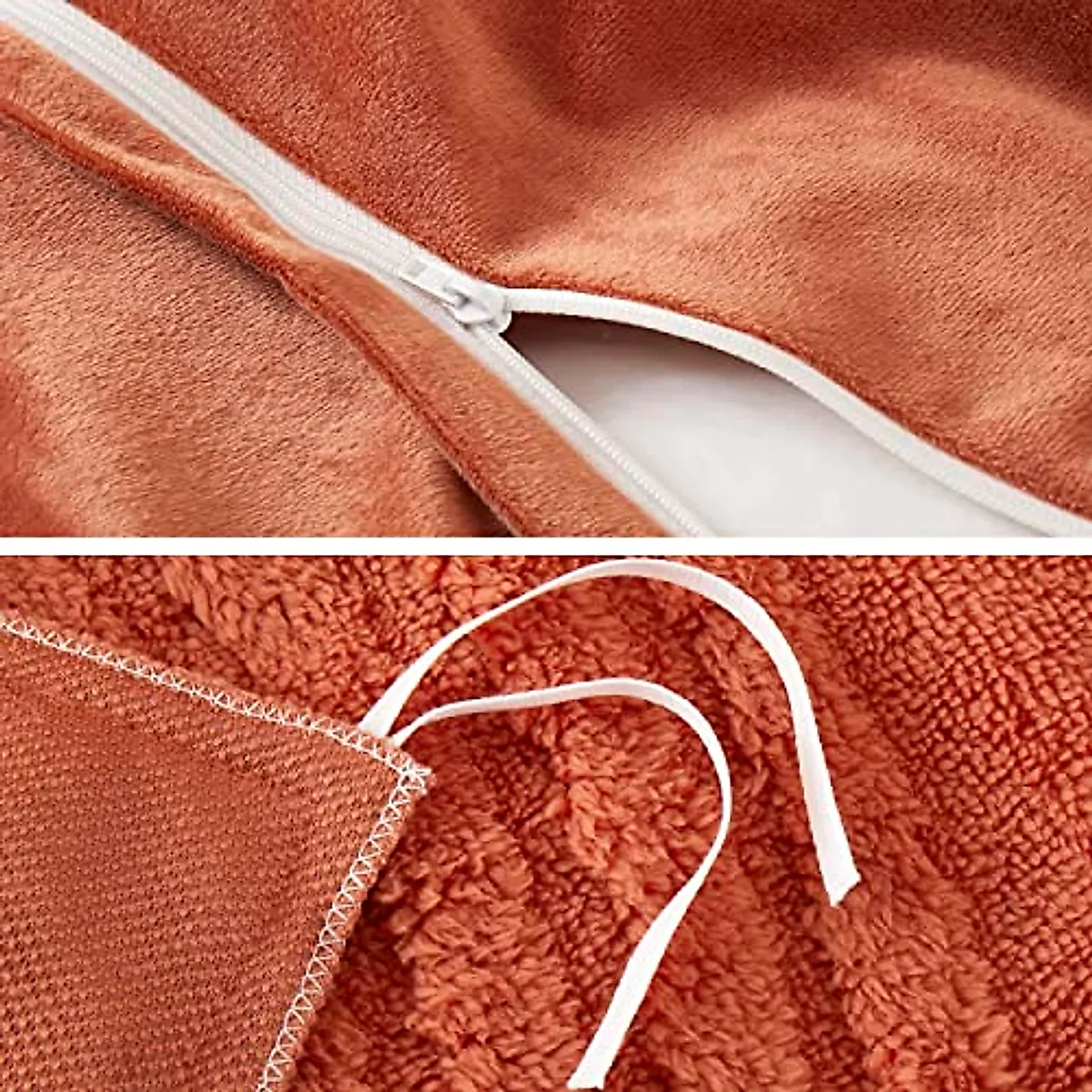 Oli Anderson Fluffy Duvet Cover Set, Faux Fur Rainbow Tufted Duvet Covers Queen Size, 3 Pieces Ultra Soft Warm Plush Comforter Cover Set, Orange (1 Duvet Cover + 2 Pillowcases)