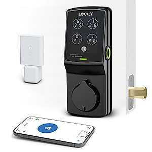 Lockly Secure Pro, Wi-Fi Smart Deadbolt, Keyless Entry Door Lock, PIN Genie® Keypad, 3D Biometric Fingerprint Sensor, Auto Lock - Matte Black (PGD728WMB)