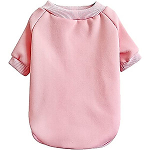 Cat Sweaters - Hairless Cat Cotton Tshirts Pet Clothes - Pullover Kitten T-Shirts with Sleeves - Cats & Small Dogs Apparel (Pink Red, Medium)