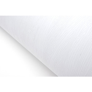 Very Berry Sticker White Wood Peel and Stick Wallpaper (24" x 78.7", Light Texture) Waterproof and Easy to Clean Self-Adhesive Film for Any Surfaces and Furnitures