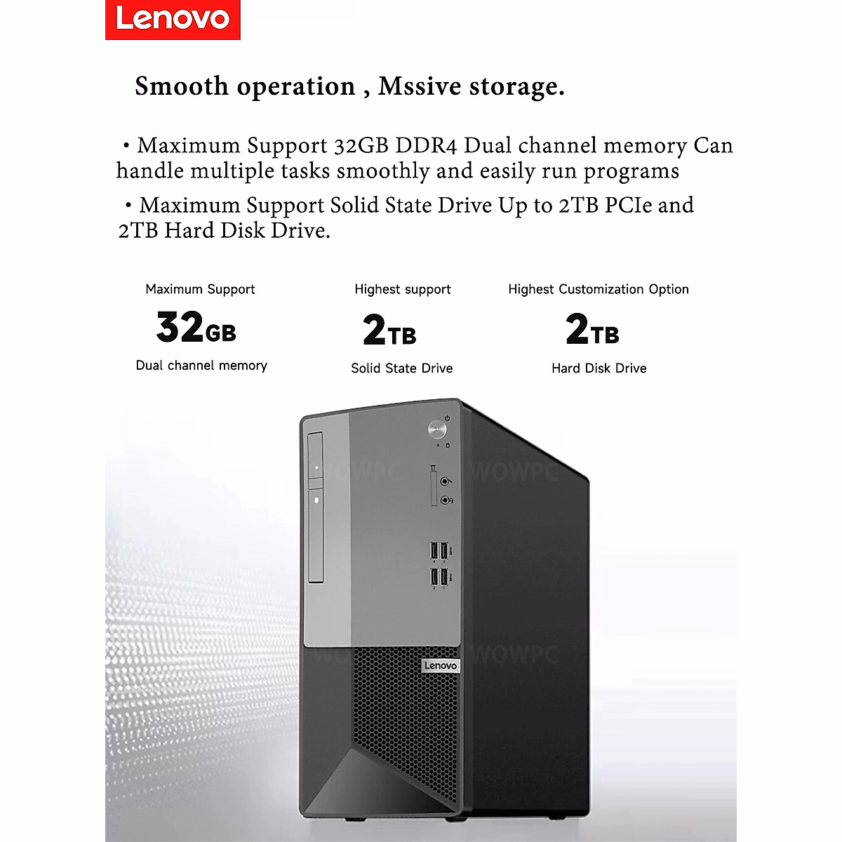 Lenovo ThinkCentre M720 Tower, Intel Core i3-10100 Processor, 16GB RAM, 256GB PCIe M.2 SSD, 1TB HDD, Windows 11 Pro 64-bit, Black Keyboard and Mouse