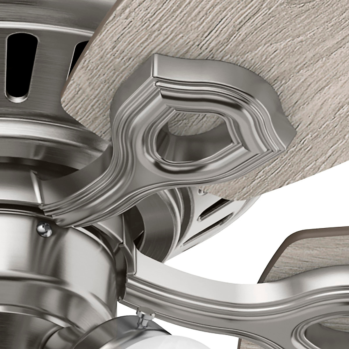 Hunter Fan Company Builder 52-inch Indoor Brushed Nickel Traditional Ceiling Fan With Bright LED Light Kit, Pull Chains, and Reversible WhisperWind Motor Included