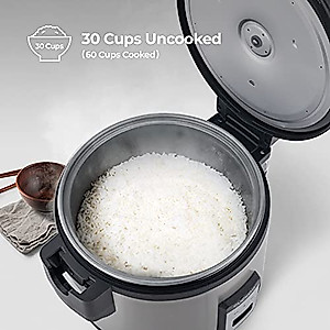 CUCKOO CR-3032 | 30-Cup/7.5-Quart (Uncooked) Commercial Rice Cooker & Warmer | Automatic Warm Mode, Nonstick Inner Pot, Detachable Inner Lid | Stainless Steel