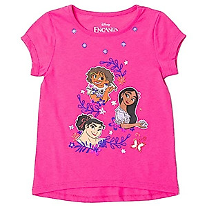 Disney Encanto Mirabel Luisa Isabela Little Girls 2 Pack T-Shirts Pink/Blue 7-8