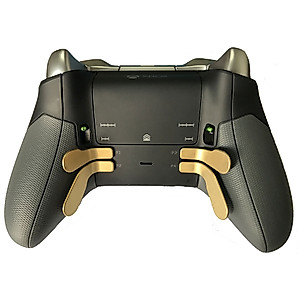 E-MODS GAMING 12 in 1 - Metal Mod 6 Swap Thumbsticks Joysticks, 4 Paddles & 2 Dpads with Open Tool for Xbox One Elite Controller (Gold)