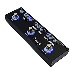 Amuzik Multi Guitar Effect Pedal for Guitar Multi Electric Combined Effects Delay Ocean Verb Distortion 3-In-1 Pedals True Bypass DAP-1