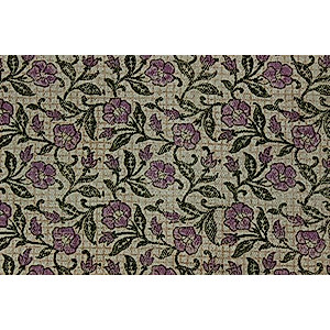 Casavani Hand Block Printed Cotton Dhurrie Floral Green & Pink Tassel Rug Easy Care Washable Rugs for Doormat Entryway Living Room Bedroom Hallway Balcony 9x9 Feet Square
