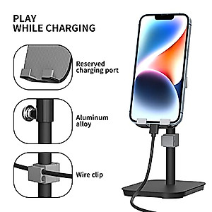 SZFIXEZ Cell Phone Stand, Height Adjustable Chat Stand for Desk/Office (Black)