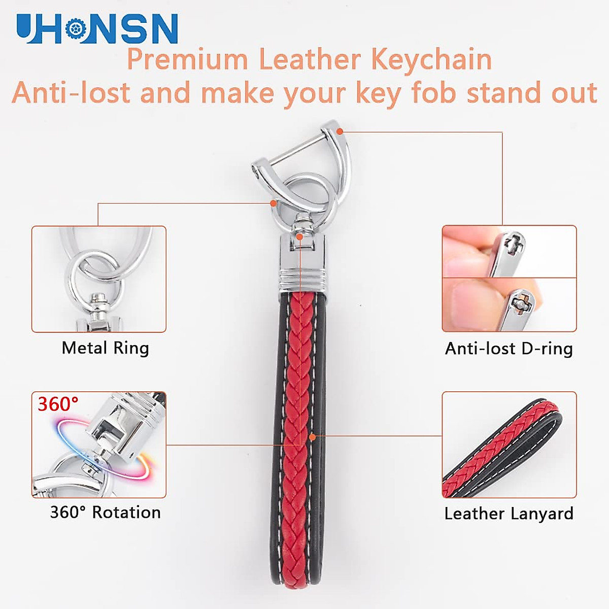 UHONSN Accessories for Honda Key Fob Cover Accord Civic Soft TPU Keys Full Covers Protector Case Pilot Odyssey Keychain Cute Girly Black & Red