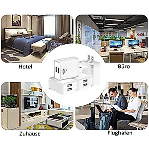 USB Wall Charger, 4-Pack USB Charger Block 2.4A/5V Dual USB Wall Plug Adapter Fast Charging for iPhone 14 13 12 11 Pro Max SE XS XR X 8 7 6 6S Plus, Samsung, LG, Moto, Android Phones