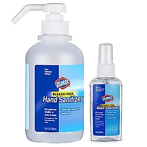 Clorox Commercial Solutions Backpack Essentials Hand Sanitizer Kit | Includes Liquid Hand Sanitizer Spray, 2 oz & Liquid Hand Sanitizer with Pump, 16.9 oz | FDA Registered Clorox Hand Sanitizers