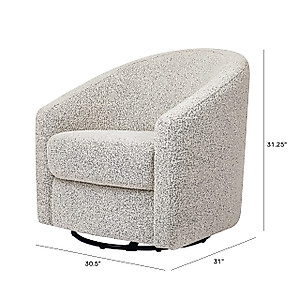 babyletto Madison Swivel Glider in Black White Boucle, Greenguard Gold and CertiPUR-US Certified