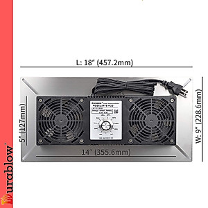 M2D Durablow 220 CFM Air-Out Stainless Steel Crawl Space Vent Fan, Dual Fans with Dehumidistat & Thermostat, Foundation Vent, Radon Mitigation, for Crawl Space, Basement (Stainless Steel, M2D)