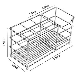 CGBE Toothbrush Holders, 7 Slots Electric Toothbrush Holder Wall Mounted Stainless Steel, Large Toothbrush Holders for Bathrooms, Shower Toothbrush Holder with Hanging Self Adhesive Hook-Sliver
