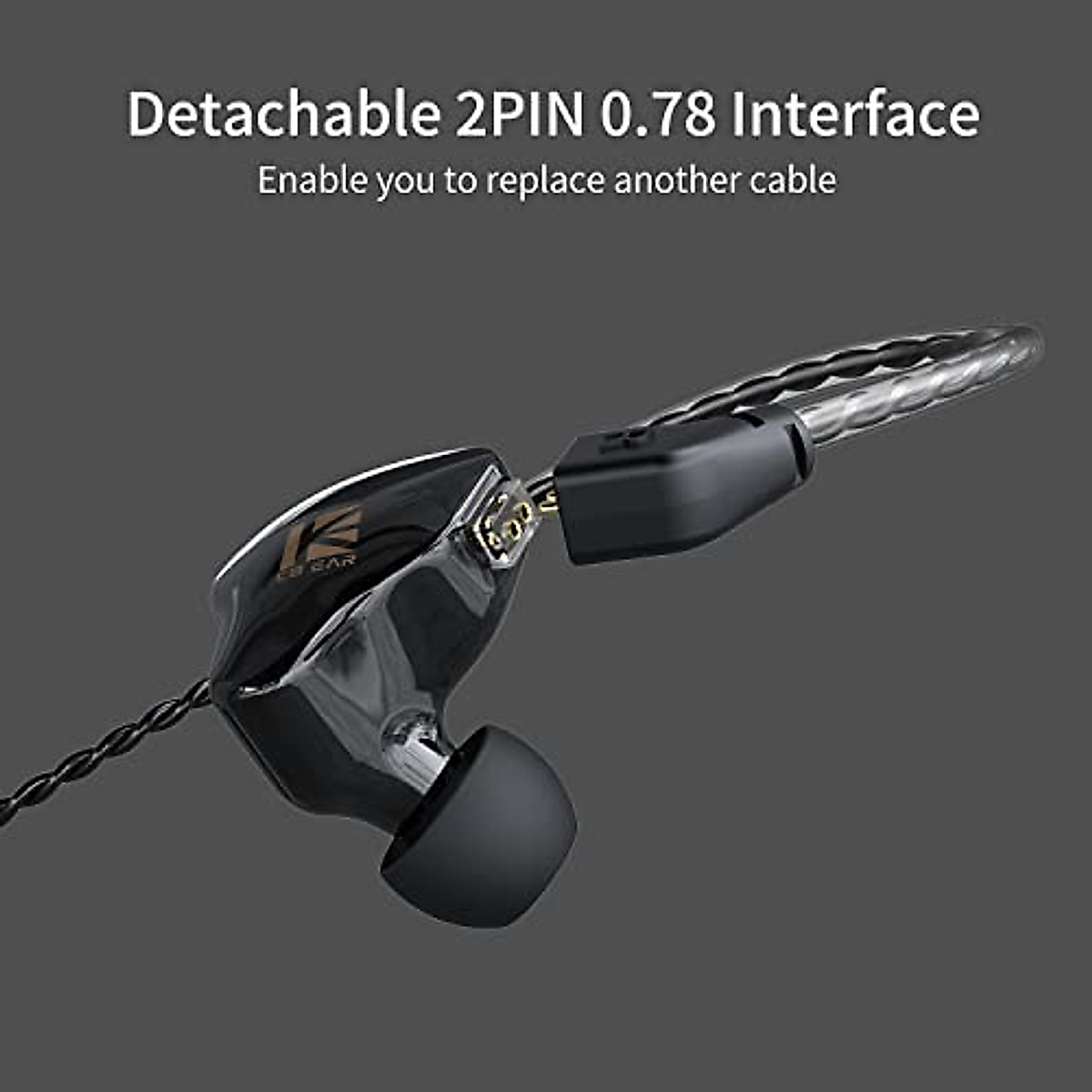 keephifi KBEAR KS1 in Ear Monitors KBEAR Earbuds Single DD Wired Earphone Studio Earbuds IEM Earphones in Ear Headphones Wired Noise Cancelling Headset for Musicians Drummers Singers (Clear, No Mic)