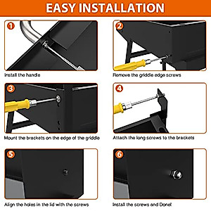 Griddle Hood for Blackstone 22" Table Top Griddle, Outdoor Hinged Lid with Handle & Grill Cover for Blackstone 1666 1833 Griddle Station Blackstone Griddle Accessories 5011 Hard Cover, 22 Inch
