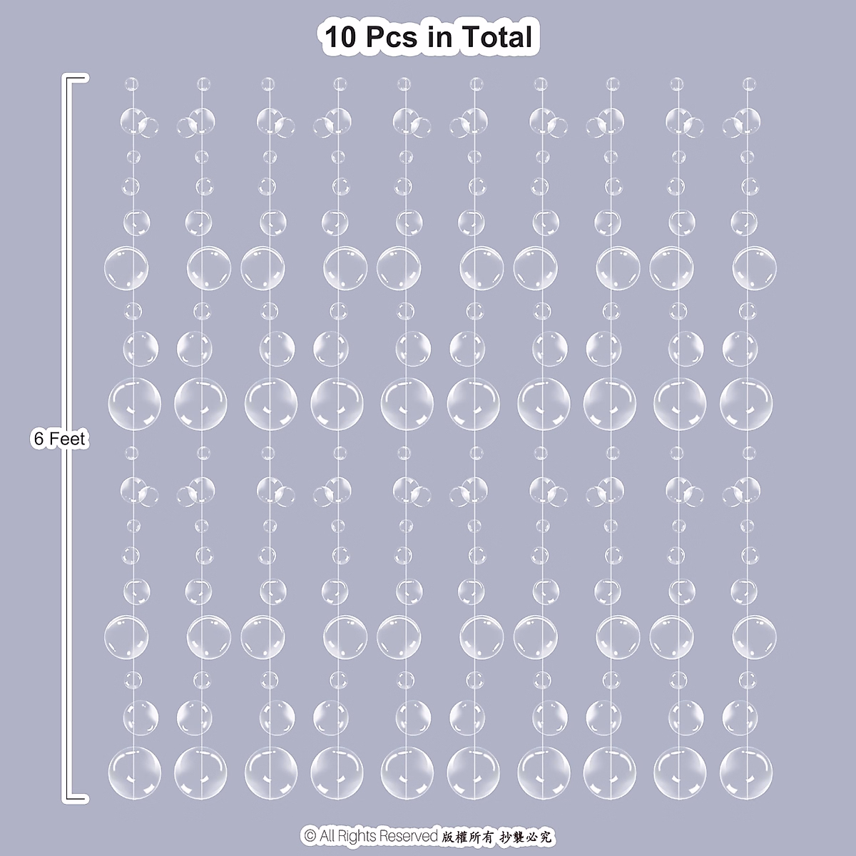 Cheerland 10 Strings Under The Sea White Bubble Garlands Little Mermaid Birthday Party Decorations Bubble Under Water Bday Hanging Streamer Beach Banner Underwater Backdrop Kids Ocean Party Supplies