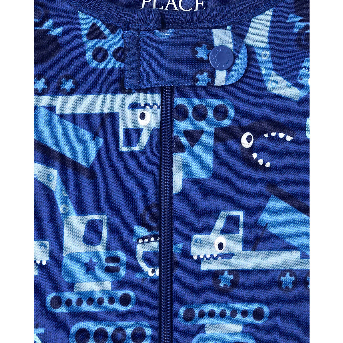 The Children's Place Baby and Toddler Boy Snug Fit Cotton Zip-Front One Piece Pajama 2-Pack, Dino Truck-2 Pack, 9-12 Months