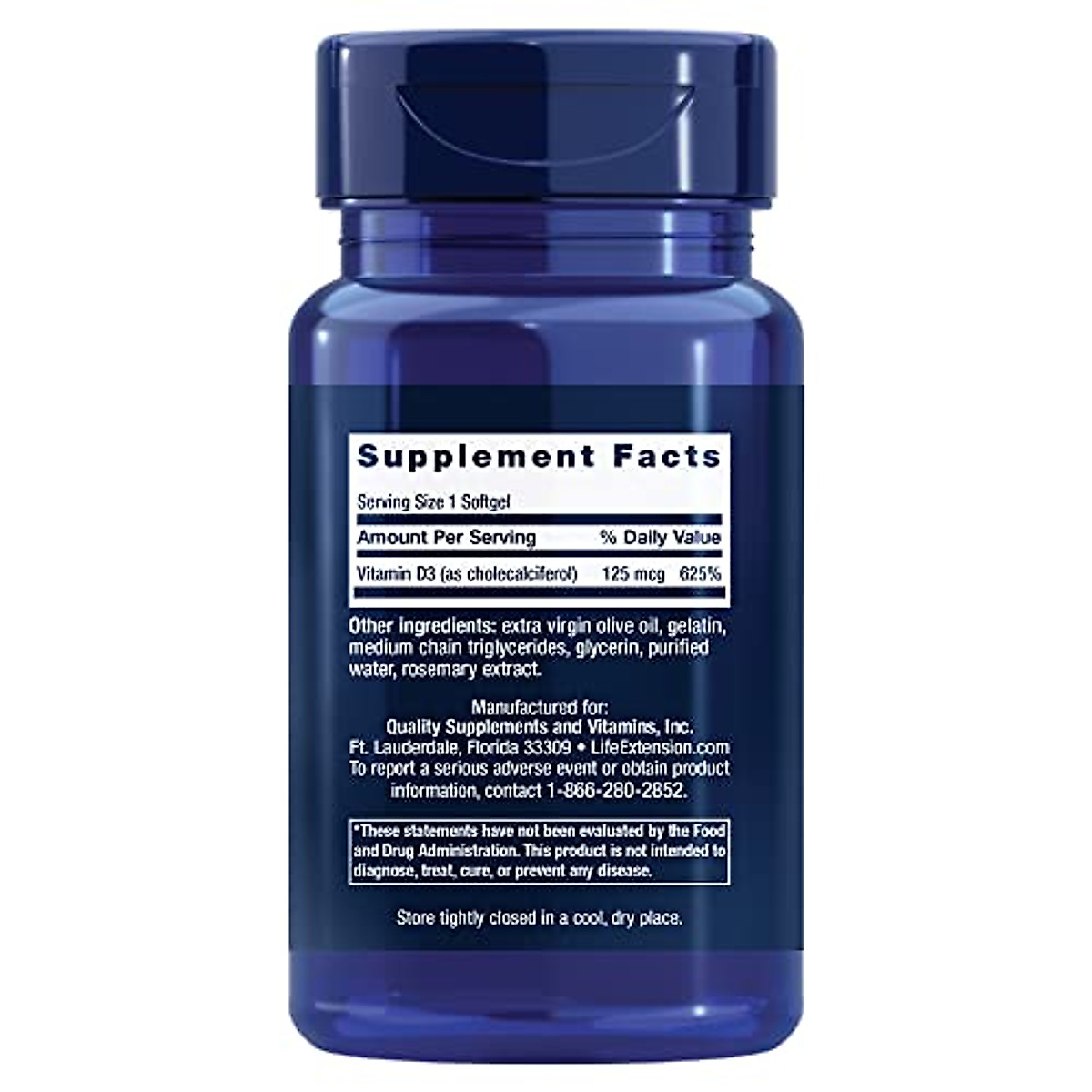 Life Extension Vitamin D3 125 Mcg (5000 Iu) – Promotes Bone Health, Brain Health And Immune Function – Non-gmo – Gluten-free – 1 Daily – 60 Softgels