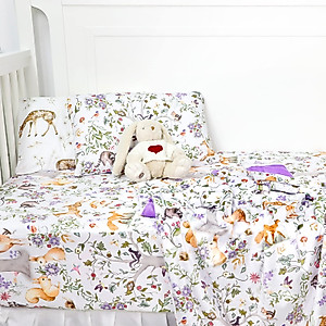 CARUILI 2 Pack Toddler Pillowcases Fit 14 x19, 14 x 20 Iches Kids Pillow, Soft & Breathable Small Pillow Cases for Kids Boys Girls, Envelope Closure Travel Pillow Cover, Woodland Animal