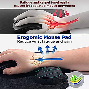 Gimars Large Gel Memory Foam Ergonomic Mouse Pad Wrist Rest Support - Positive Life Theme Mousepad for Laptop, Computer, Gaming, Office - Comfortable for Easy Typing and Pain Relief