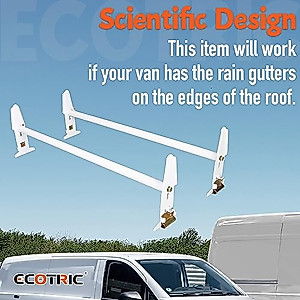 ECOTRIC Adjustable Van Roof Ladder Rack 500LBS 2 Bars for Chevy Dodge Ford GMC Express 77''