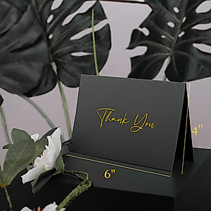Mr. Pen- Blank Thank You Cards with Envelopes, 20 Pack, 4x6, Gold Foil Thank You Notes with Envelopes, Black Wedding Thank You Cards Wedding, Thank You Note Cards, Baby Shower Thank You Cards