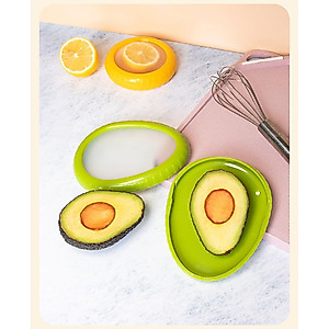 4pcs Silicone Fruit Storage Box, Upgrated Silicone Fruit And Vegetable Anti-Oxidation Storage Containers, Fresh Preservation Box for Avocado Tomato Onion Lemon, Container Set for Fridge Keep Fresh