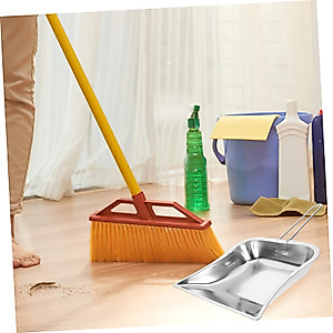 IWOWHERO 2pcs Desktop Dustpan Large Scoop Dustpan Commercial Desktop Cleaning Household Dustpans Cleaning Products Online Indoor Dustpans Dustpan for Kitchen Stainless Steel Silver