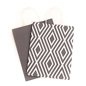 Hallmark 12" Large Paper Gift Bag Assortment, Pack of 12 in Pastel Pink, Lavender, Blue, Grey, Kraft - Solids and Patterns for Birthdays, Easter, Mother's Day and More