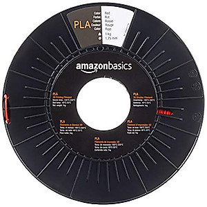 Amazon Basics PLA 3D Printer Filament, 1.75mm, Red, 1 kg Spool