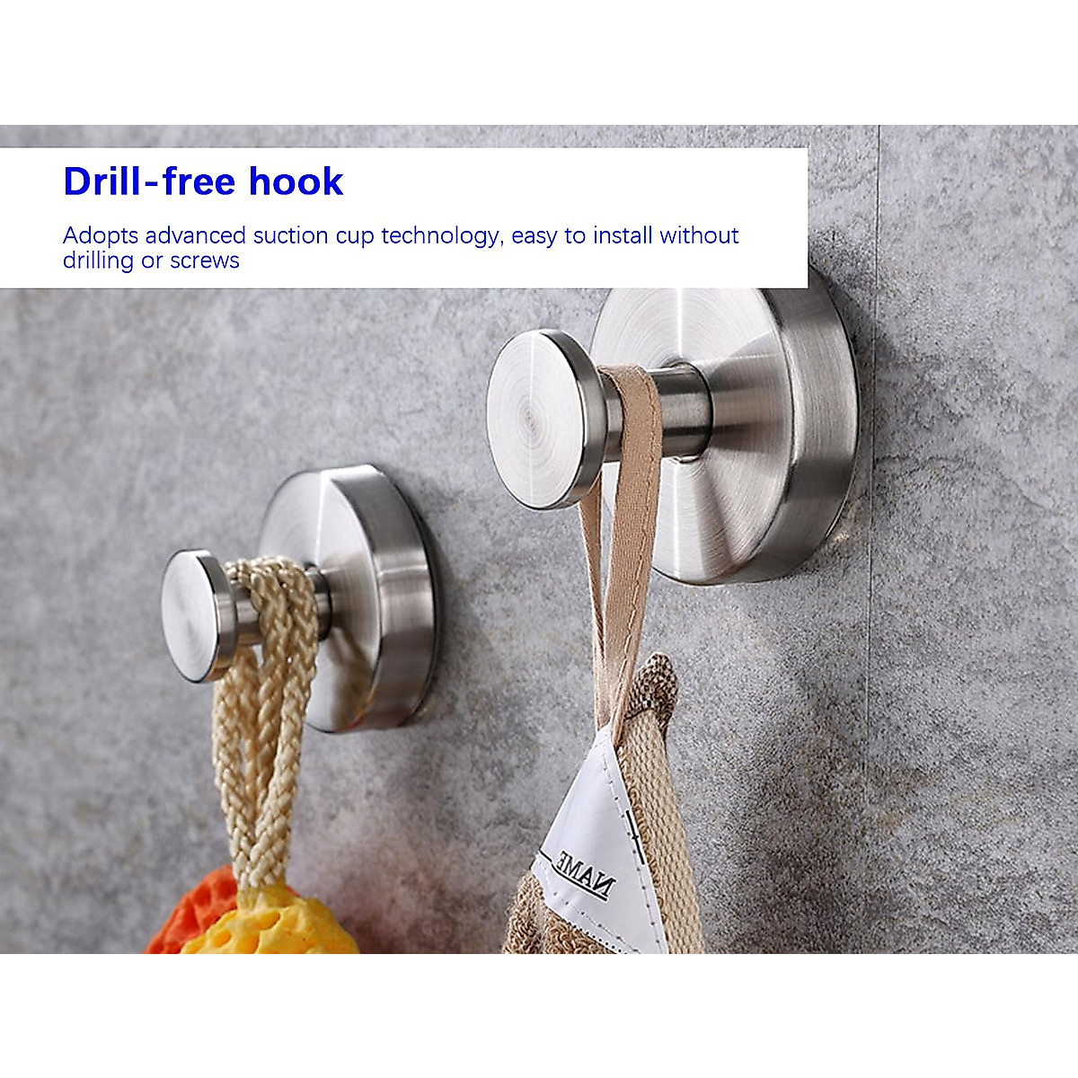 ONUNWU Luxe Hold No-Drill Hooks, Upgraded Suction Cup Hooks for Shower, Removable Reusable Stainless Steel Waterproof Suction Cup Hooks, Shower Hooks for Kitchen,Glass,Window,Mirror (2, Rose Gold)