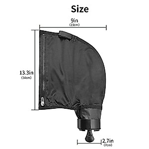 UCEDER Black Nylon Mesh Pool Cleaner Bags,All Purpose Filter Bag K13 K16 with Zipper Replacement for Polaris 280 and 480 Pool Cleaner(2 Pack)