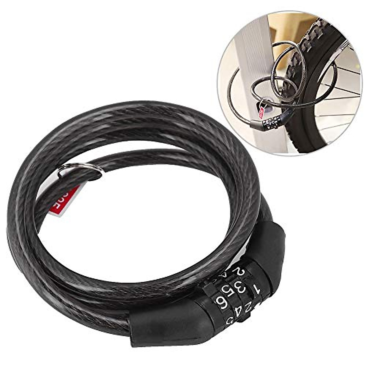 SALUTUY Bicycle Steel Cable Lock, Passwords Bike Lock High Strength Anti-Theft Folding for Bike Mountain Bicycle