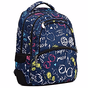 NEW TILAMI 16 inch Kids School Travel Backpack for Boys Elementary School Bags for Primary Middle Waterproof Laptop Backpacks for Kids School Bags Oxford Graffiti