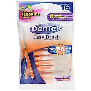 DenTek Easy Brush Dental Cleaners, Standard, 16 Count (Pack of 6)