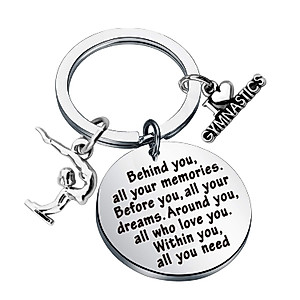 FEELMEM Future Gymnast Jewelry Behind You All Memories Before You All Your Dream Keychain Gymnastics Gift Gymnastic Teams Gymnastic Coaches Gift (Gymnastics Keychain)