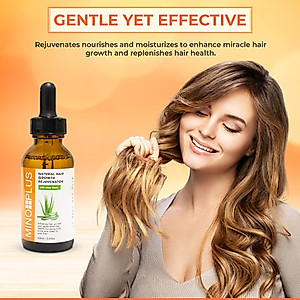Mino Plus Natural Hair Growth Serum - 60ml / 2fl oz – For Longer, Stronger Thicker, Fuller Hair - Formulated to Prevent Hair Loss, Hair Fall, with Aloe Vera