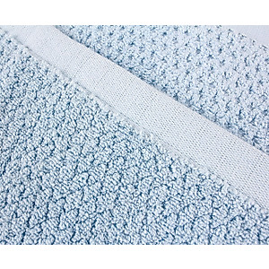 Everplush Diamond Jacquard Quick Dry Bath Towel, 1 Pack, Aquamarine (Light Blue)