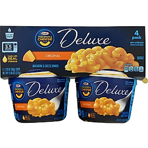 Kraft Deluxe Original Easy Microwavable Macaroni and Cheese Cups (4 ct Pack, 2.39 oz Cups)