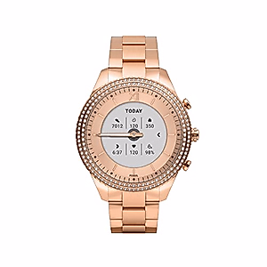 Fossil Stella Gen 6 Hybrid 40mm Stainless Steel Smart Watch, Color: Rose Gold (Model: FTW7063)