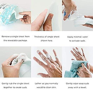 Scrubzz Disposable Rinse Free Bathing Wipes - 25 Pack - All-in-1 Single Use Shower Wipes, Simply Dampen, Lather, and Dry Without Shampoo or Rinsing