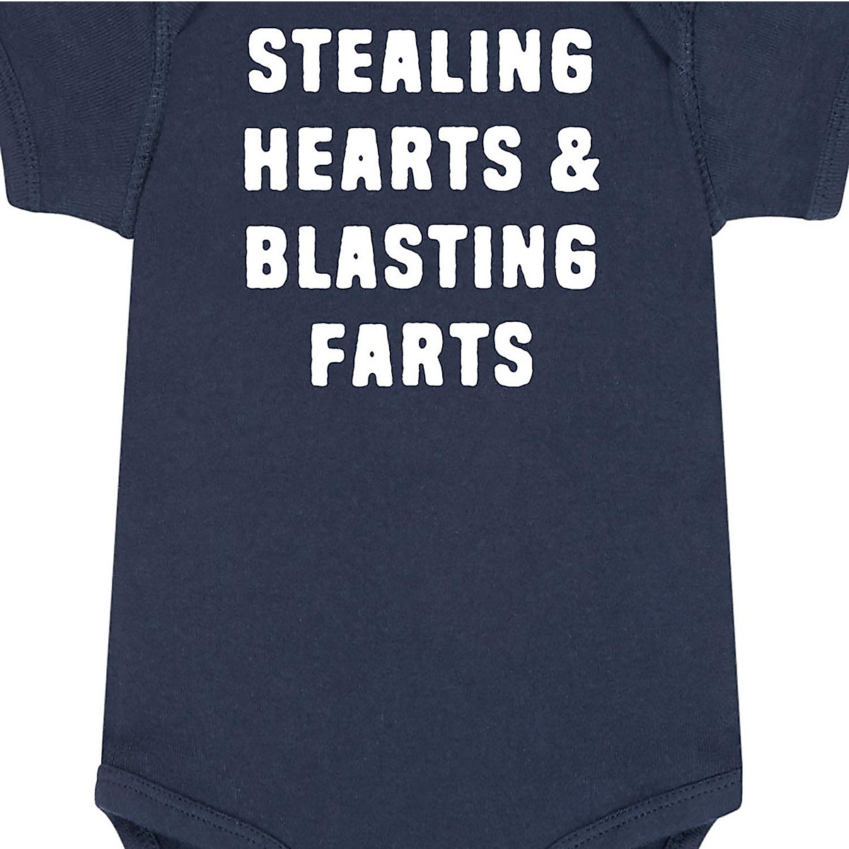 Instant Message - Stealing Hearts and Blasting Farts - Infant Baby One Piece - Size 6 Months Navy