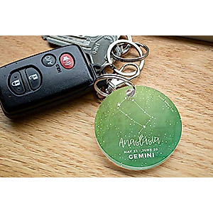 Trend Setters Ltd. – Gemini Zodiac - Personalized –Acrylic Keychain – Fused Image Birthday Gift Stocking Stuffer