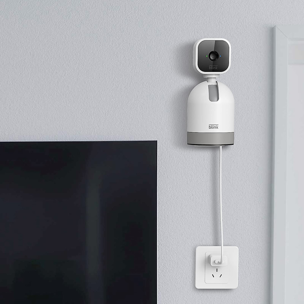 PUUUCI Wall Mount for Blink Mini Pan-Tilt Camera - Blink Mini Pan-Tilt Camera Black Stainless Steel Wall Mount Bracket/Holder for Home/Apartment/Office Indoor (1-Pack)