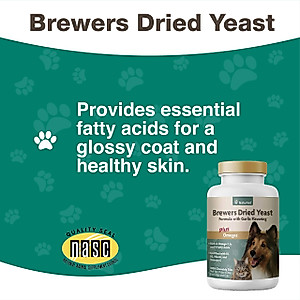 NaturVet – Brewer’s Dried Yeast Formula with Garlic Flavoring – Plus Omegas | Rich in Omega-3, 6 & 9 Fatty Acids | Fortified with B1, B2, Niacin & Vitamin C | for Dogs & Cats | 1000 Chewable Tablets
