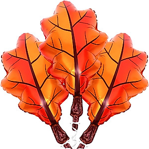 KatchOn, Thanksgiving Turkey Balloons - Large 22 Inch, Pack of 6 | Maple Leaf Fall Balloons - Giant, 27 Inch, Honeycomb Pumpkin Centerpiece for Table - Big 10 Inch, Pack of 6, Thanksgiving Decorations