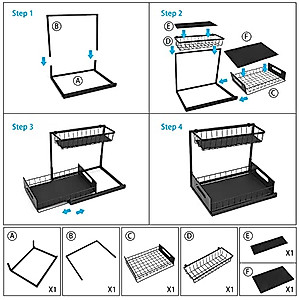 Under Sink Organizers and Storage, Under Sink Organizer, Under Sink Kitchen Rack, Pull-Out Home Organizers, 2-Tier Slide Out Sliding Shelf Under Cabinet Storage