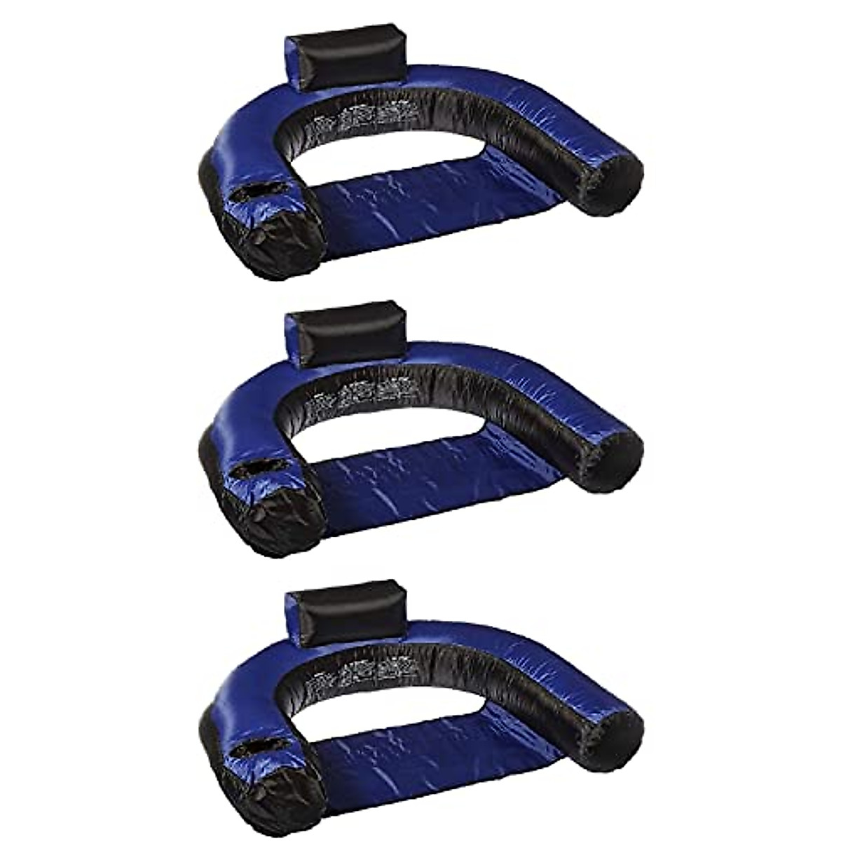 Swimline Inflatable Nylon Covered Swimming Pool U-Seat Chair Float (3 Pack)