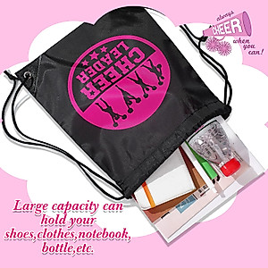 Paterr 12 Pcs Cheer Drawstring Backpack Cheerleaders Drawstring Gym String Bag Sports Gifts for Women Men(Pink, 11.8 x 10 Inch)